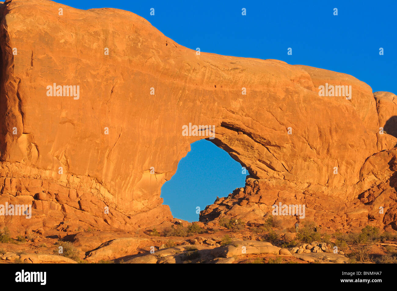 Arch Windows Section Red Rocks sunlight blue sky rock formations Nature ...