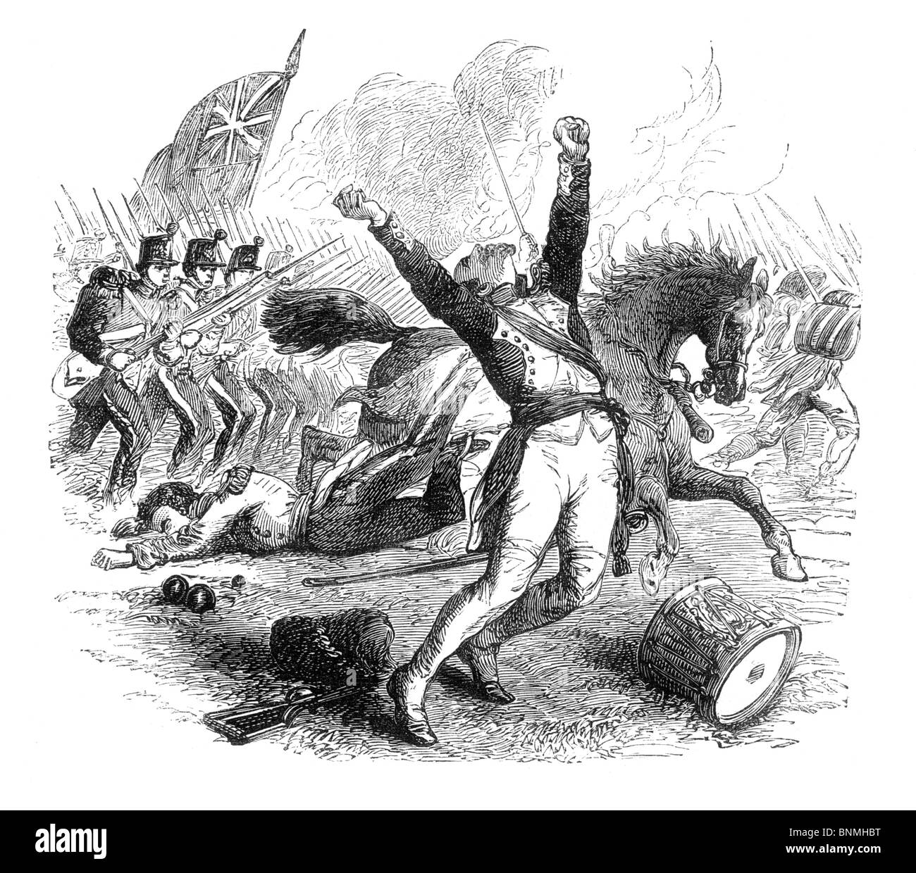 Black and White Illustration of the Fall of Major Murphy and the French ...