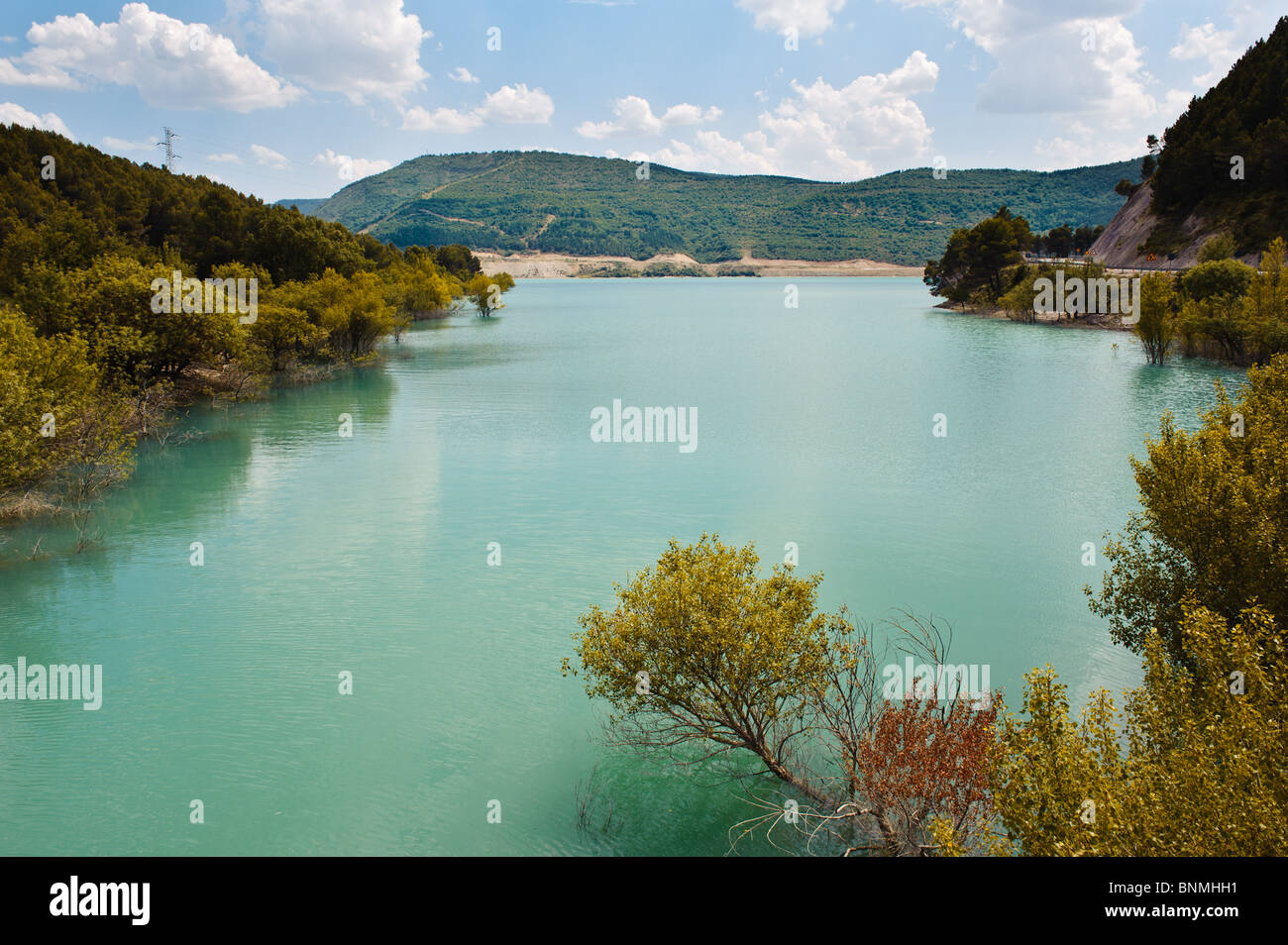 Yesa Reservoir in the Pyrenees in the province of Aragon Stock Photo ...