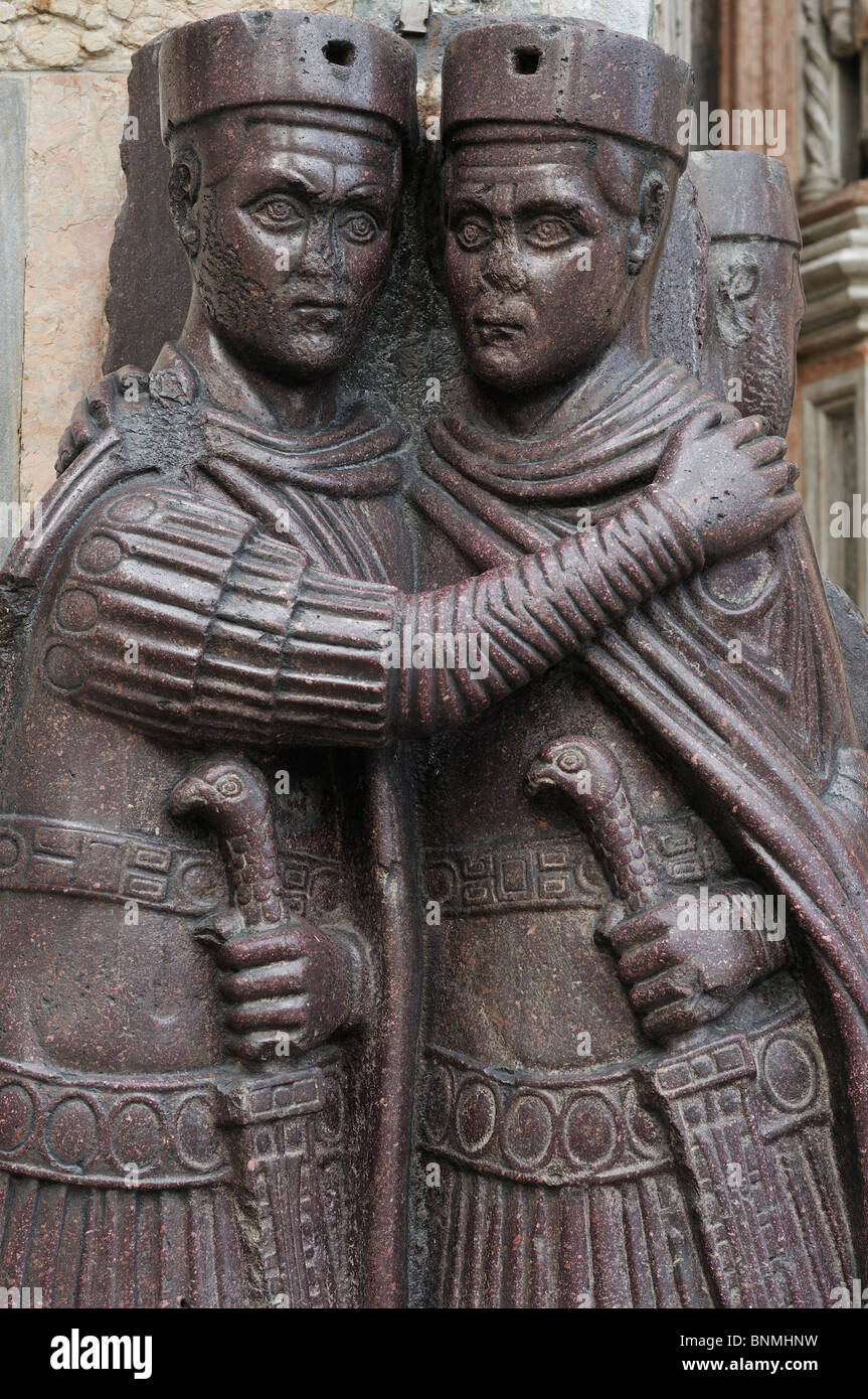 Venice. Italy. 4th C porphyry sculpture Portrait of the Four Tetrarchs ...
