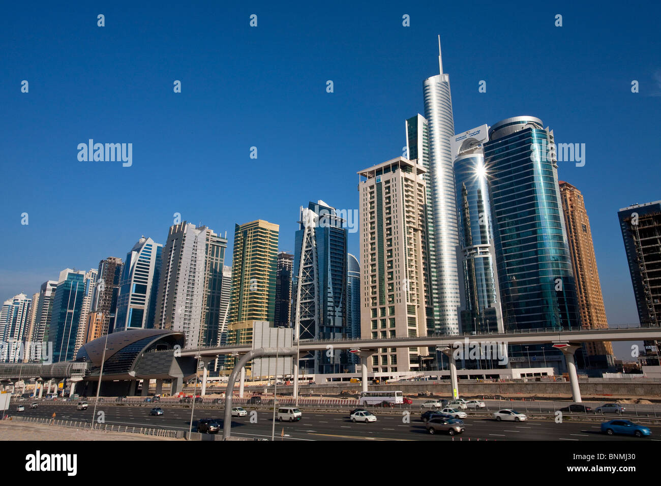 Dubai skyline with tower blocks hi-res stock photography and images - Alamy