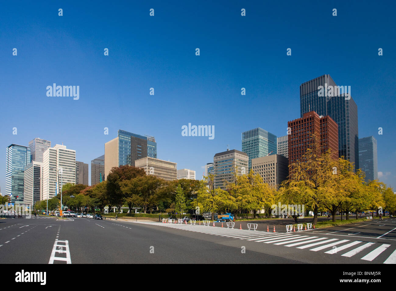 Tokyo Japan Asia Marunouchi blocks of flats high-rise buildings street ...