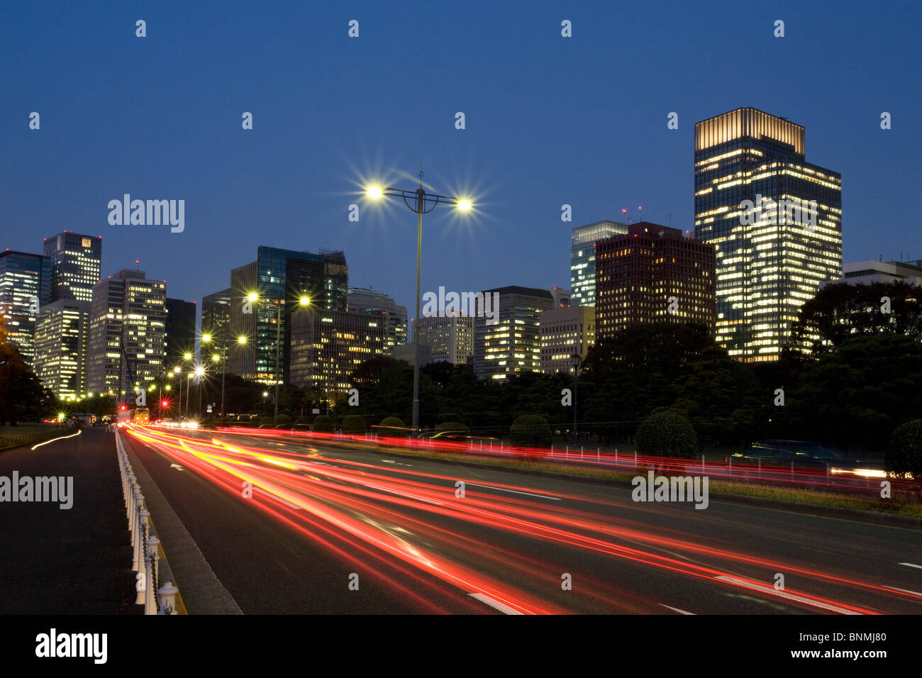 Tokyo Japan Asia blocks of flats high-rise buildings Marunouchi street ...