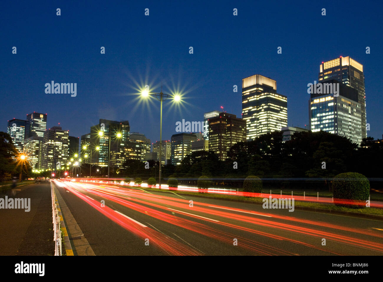 Tokyo Japan Asia blocks of flats high-rise buildings Marunouchi street ...