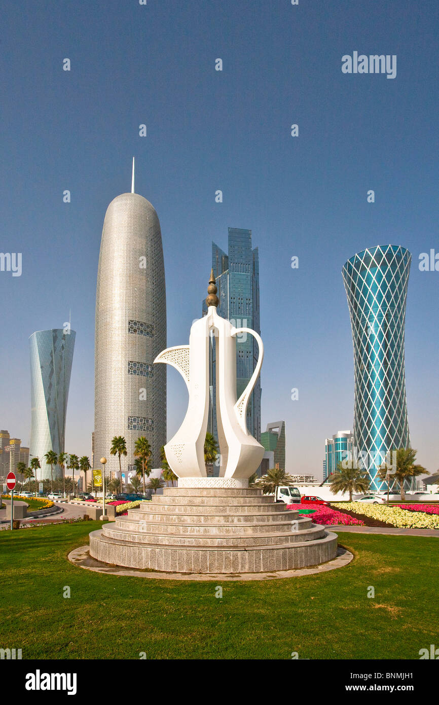 Qatar UAE United Arab Emirates architecture skyline blocks of flats ...