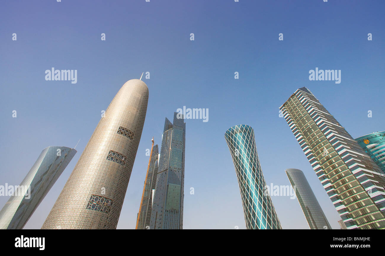 Qatar UAE United Arab Emirates architecture skyline blocks of flats ...