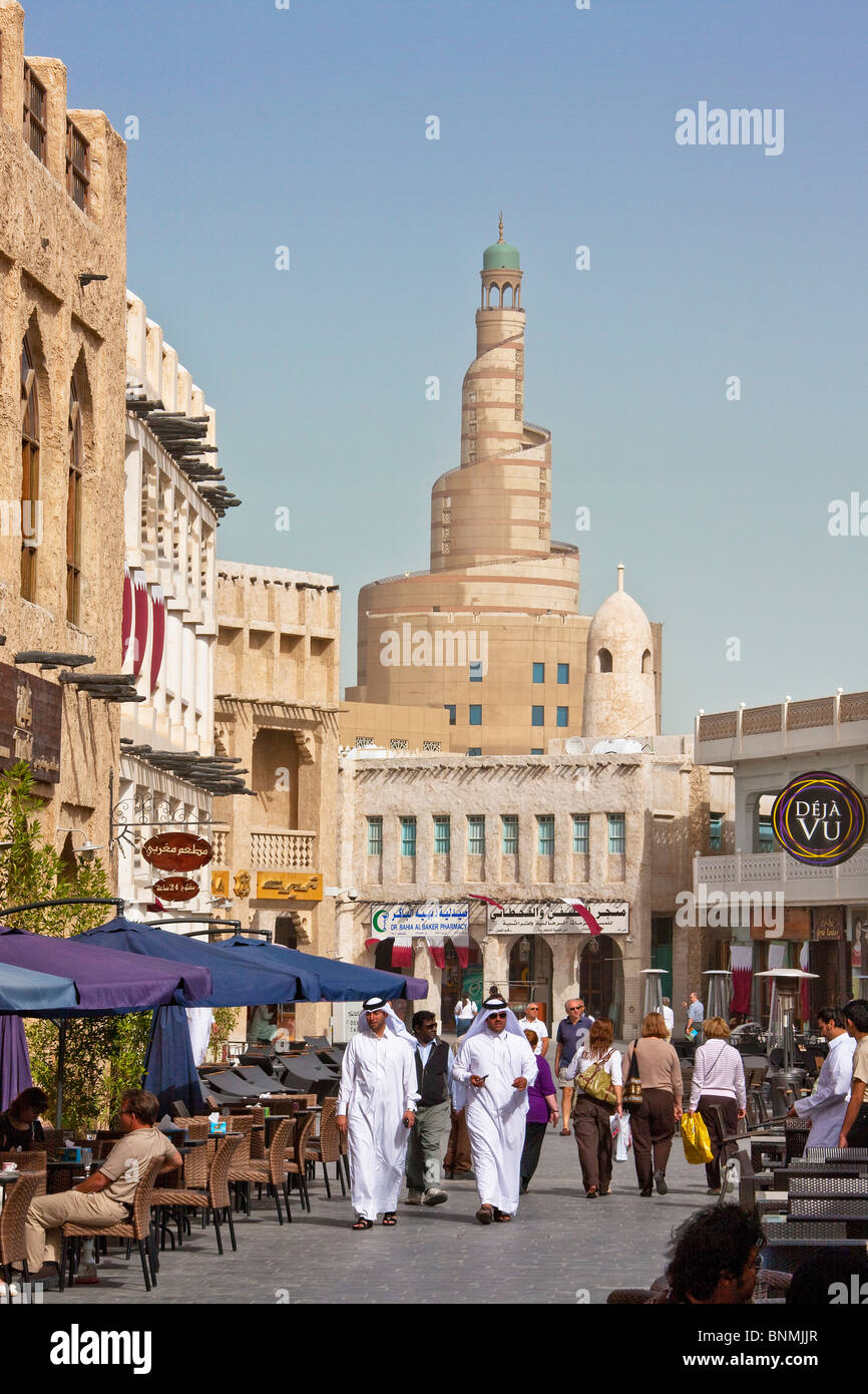 Qatar UAE United Arab Emirates Doha Souk Al Waqif Islamic center tower ...