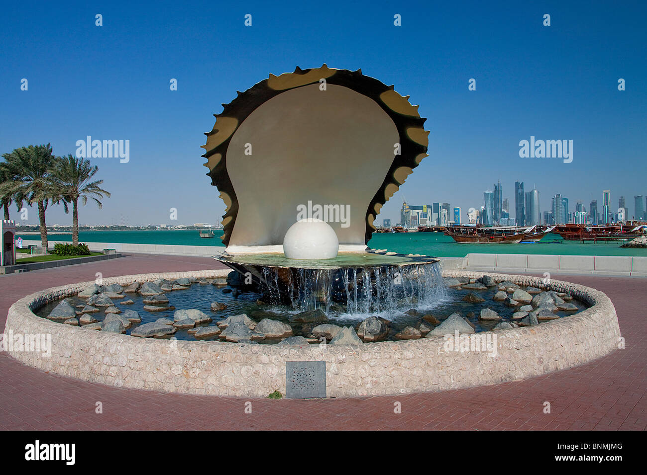Qatar UAE United Arab Emirates Doha skyline blocks of flats high-rise ...