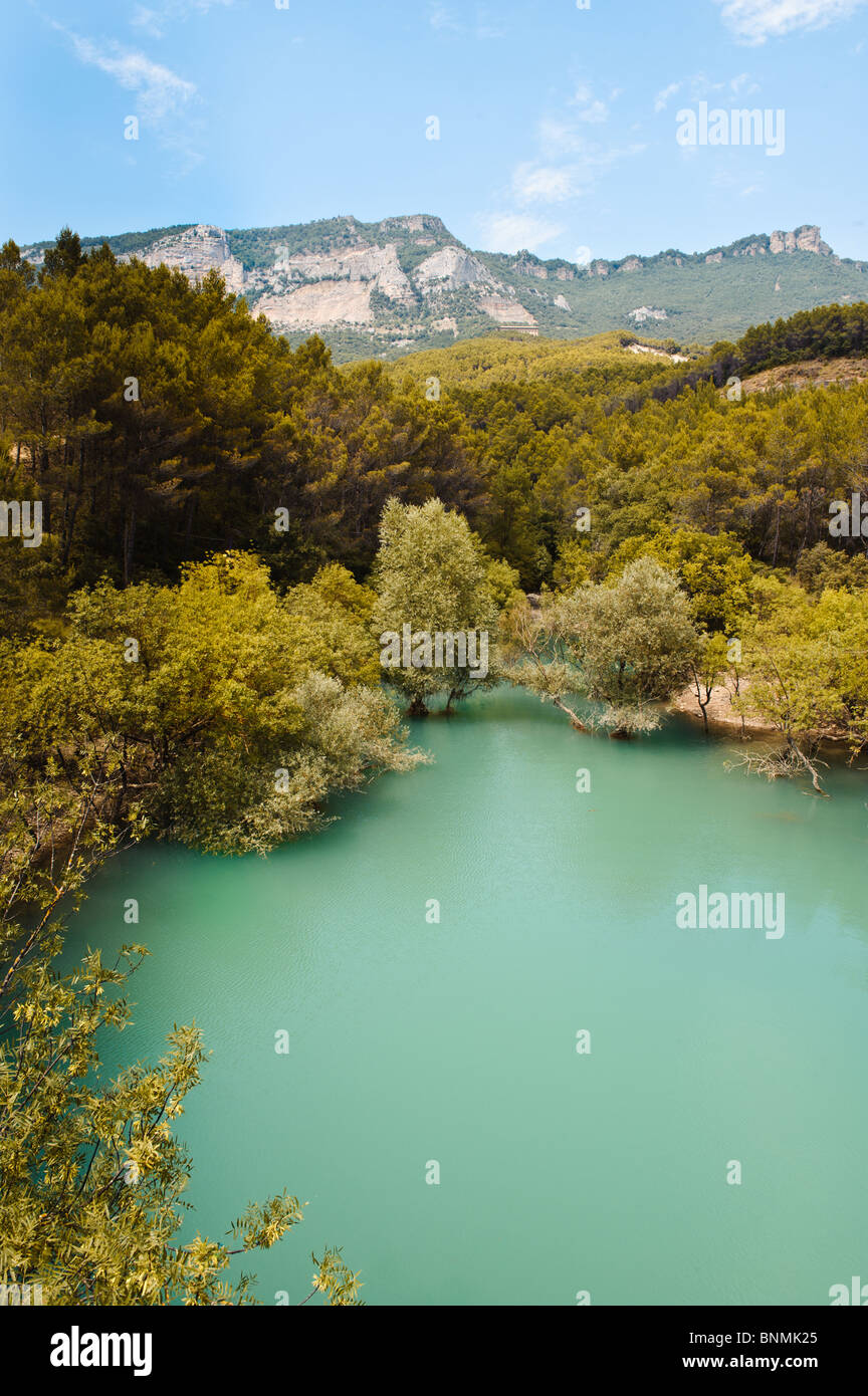 Yesa Reservoir in the Pyrenees in the province of Aragon Stock Photo ...
