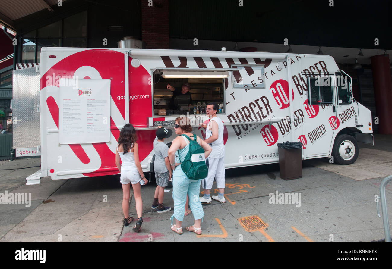 The Go Burger Truck parked at South Street Seaport in New York Stock ...