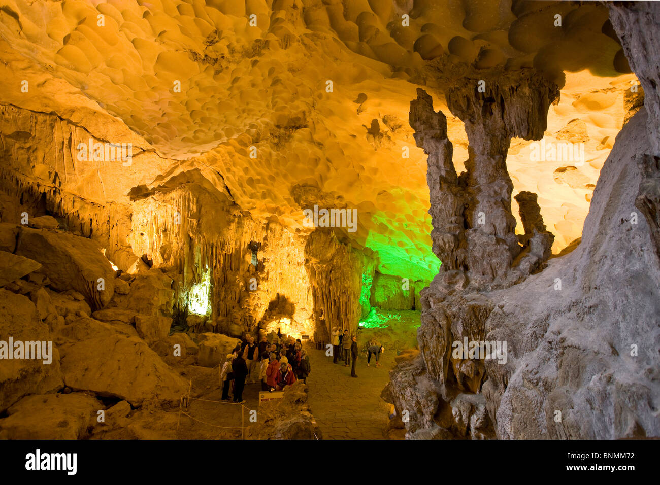 Vietnam Asia Far East Halong bay cliff formation rock cliff world ...