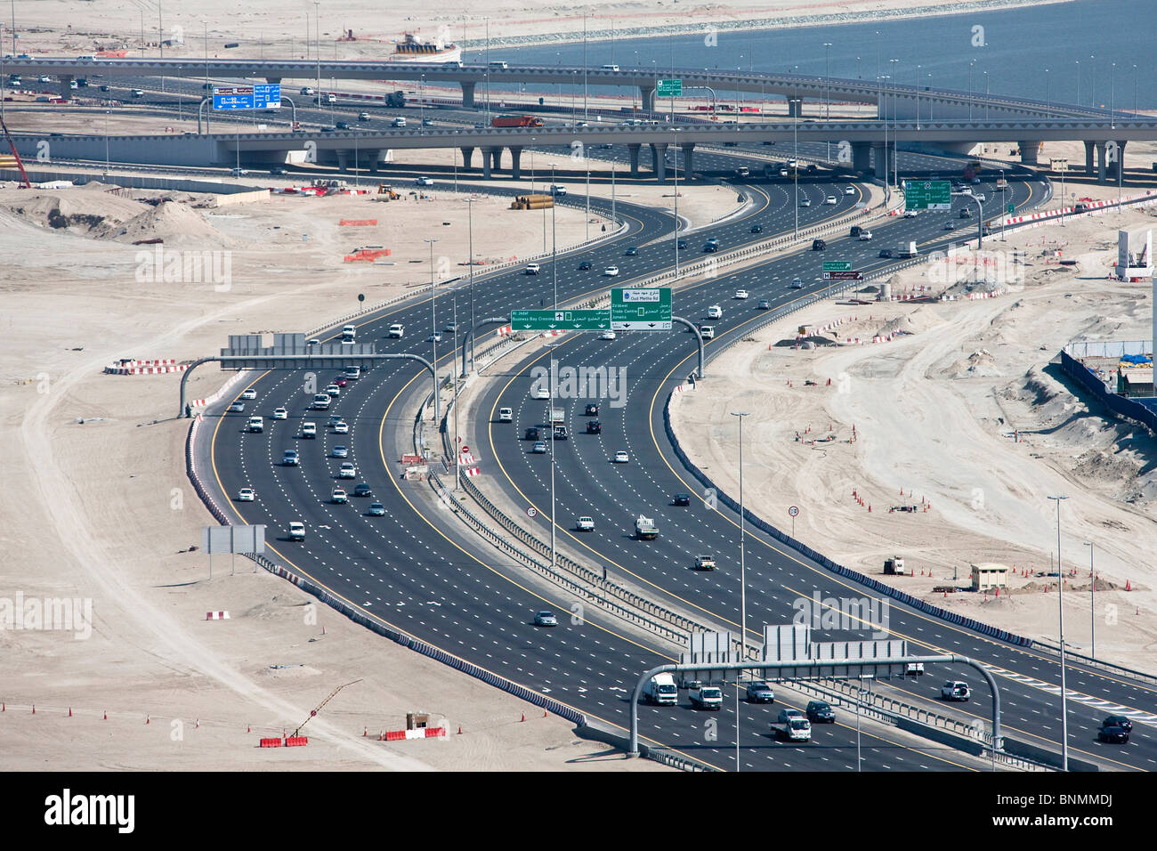 Dubai United Arab Emirates Middle East UAE Middle East street traffic ...