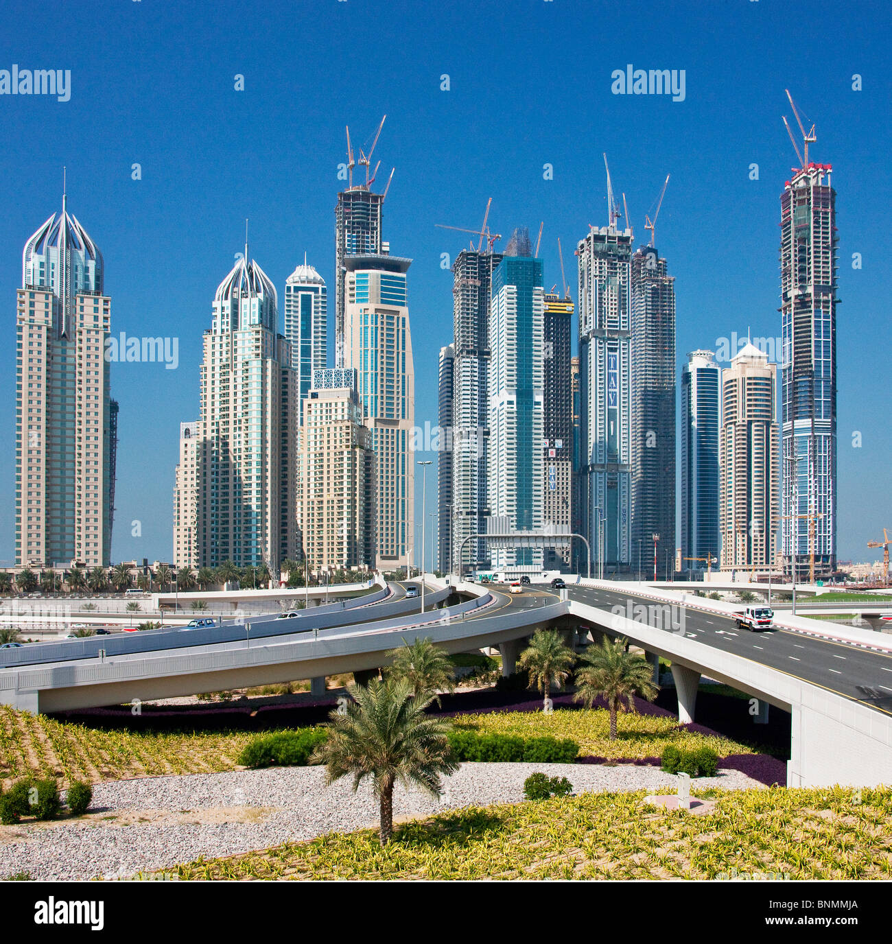 Dubai United Arab Emirates Middle East UAE Middle East skyline blocks ...