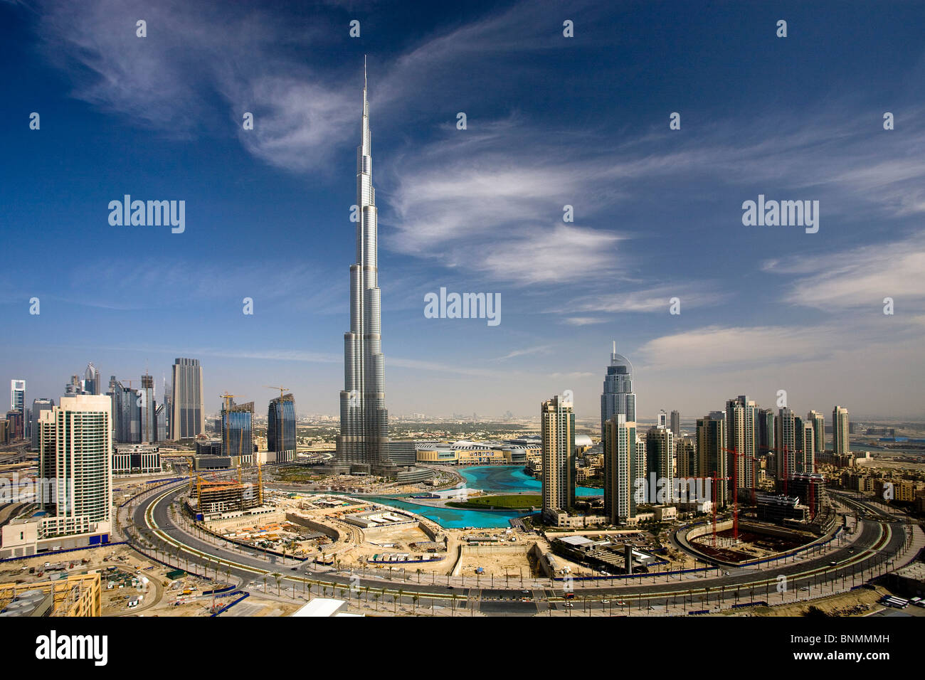 Architecture fashionably in a modern style modern skyline Burj Dubai ...