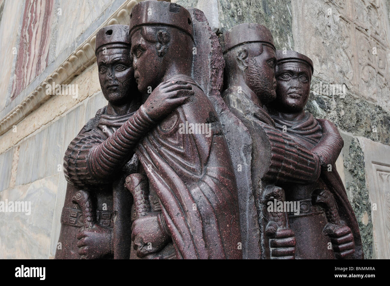 Venice. Italy. 4th C porphyry sculpture Portrait of the Four Tetrarchs ...