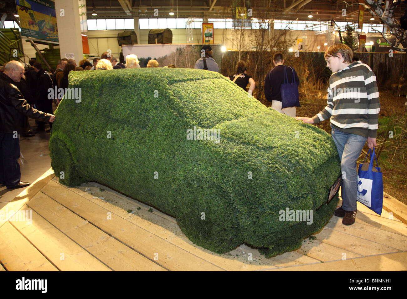 Car covered with artificial turf at Green Week 2008, Berlin, Germany ...