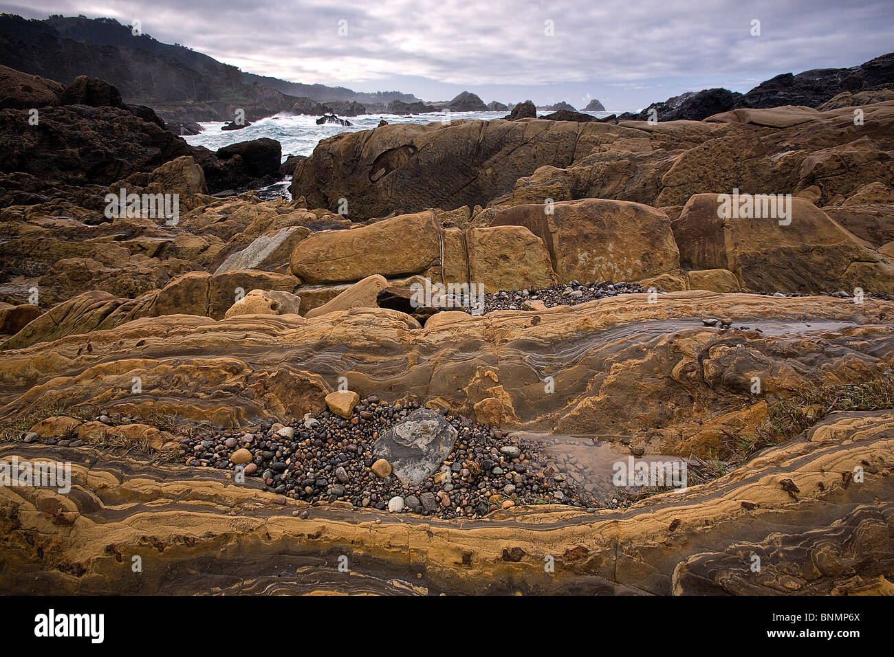Carmello formation at Pt. Lobos State Reserve, Carmel, California, USA ...