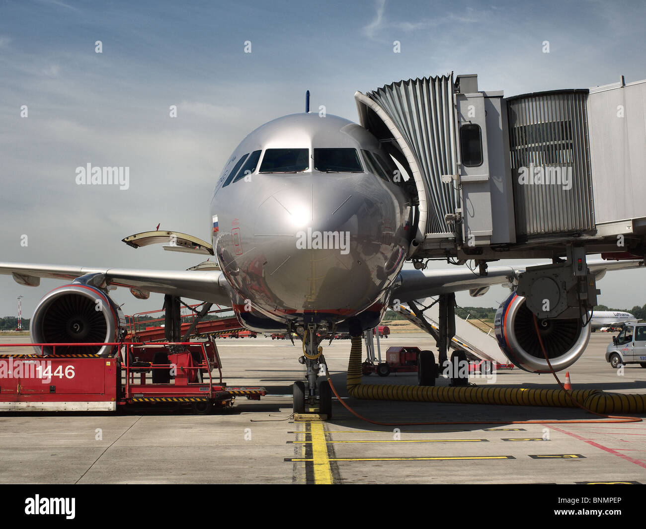 An Airbus 320 jet plane of Aeroflot Russian Airlines at Fuhlsbuettel ...