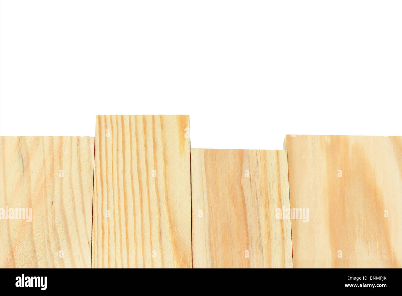 Wooden blocks border on white background with copy space Stock Photo ...