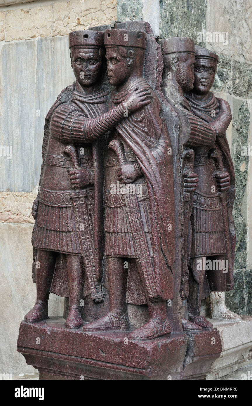 Venice. Italy. 4th C porphyry sculpture of the Tetrarchs on the ...