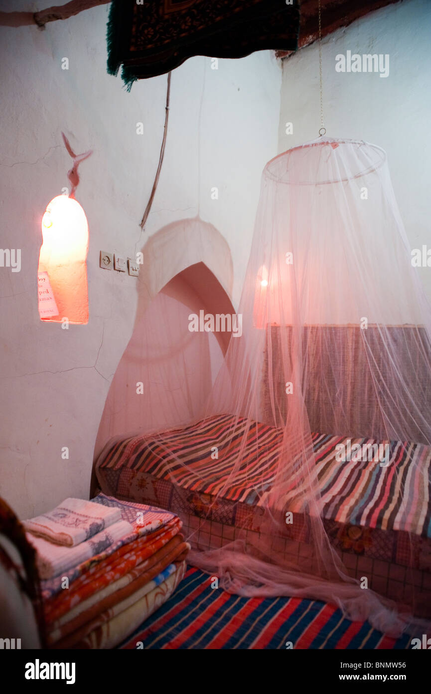 Traditional hotel room, Zenaga fortified area, Figuig, province of ...