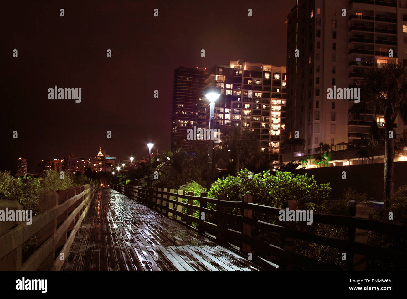 South Beach in Miami, at night Stock Photo - Alamy