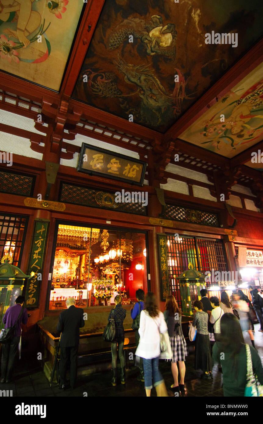People Inside Senso-ji Temple, Asakusa, Tokyo, Kanto Region, Honshu ...