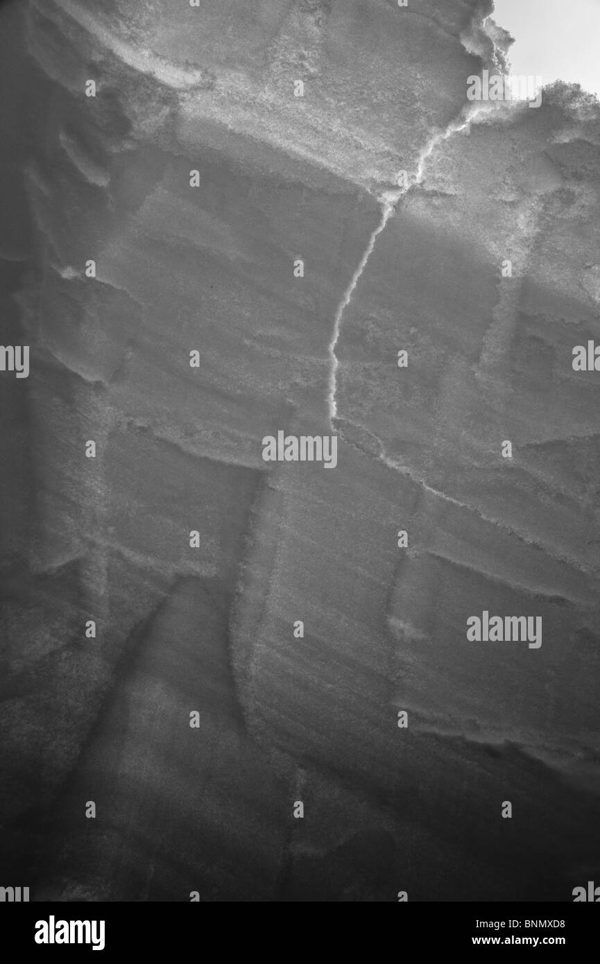 Side cut view of a snow pit dug to assess instability in the snow pack ...