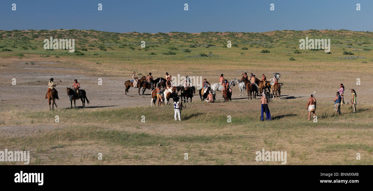 Panorama Custer's Last Stand wild west Reenactment no model release ...