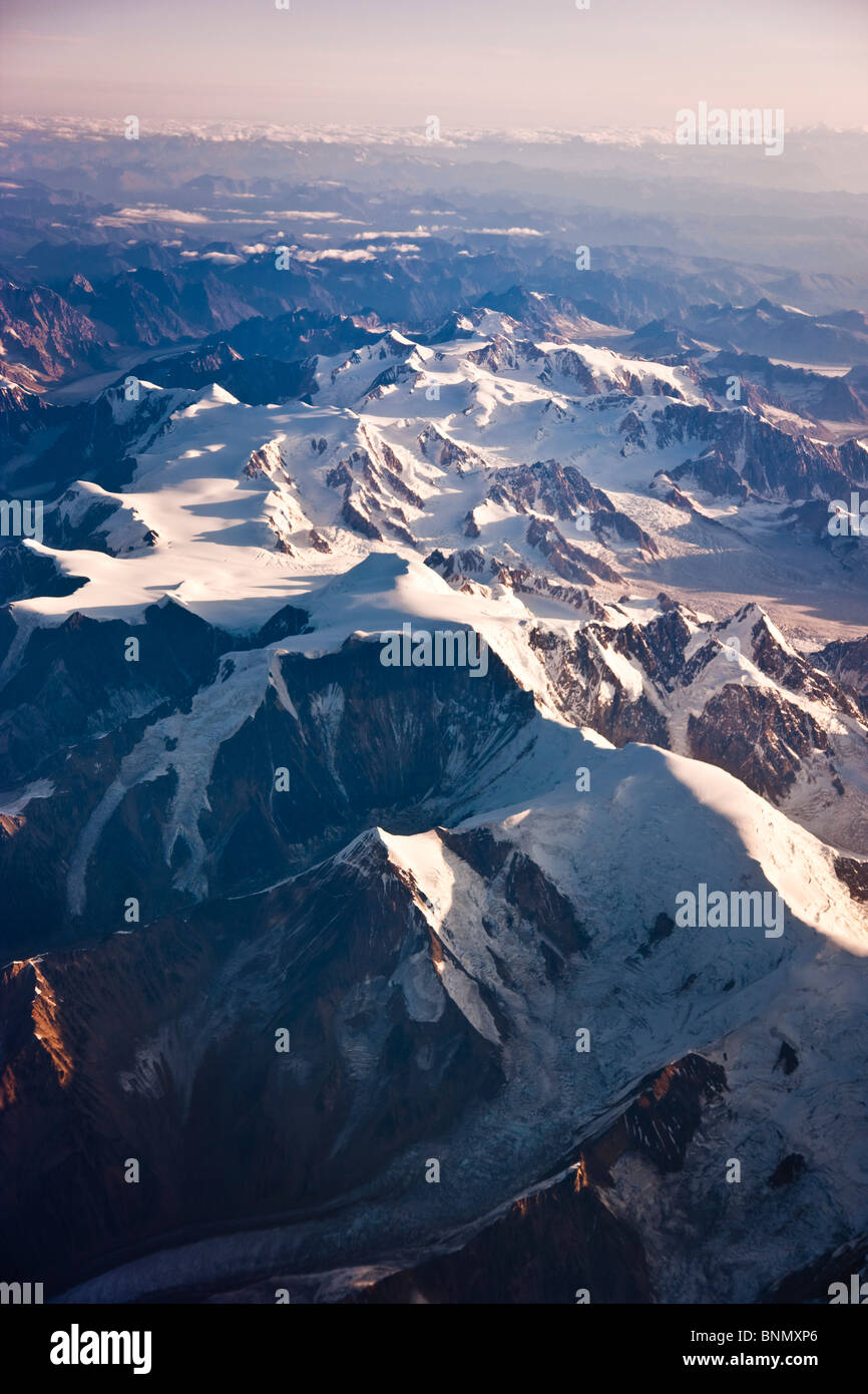 Aerial view of Mount Torbert, the Tordrillo Mountains and the Alaska ...