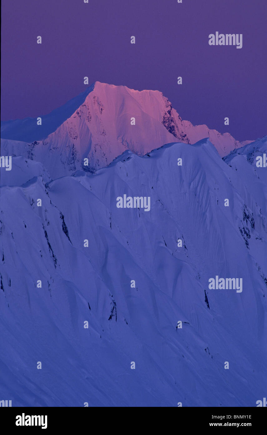 Alpenglow on Carpathian Mtn. Kenai Mountains KP Alaska Stock Photo - Alamy