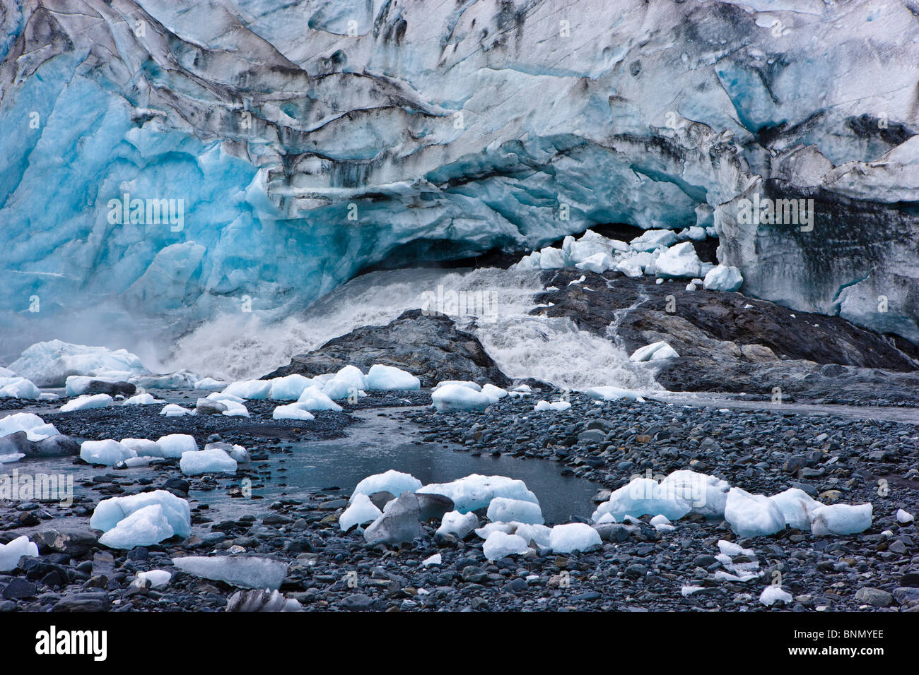 Close up of Shoup glacier, Shoup Bay State Marine Park, Prince William ...