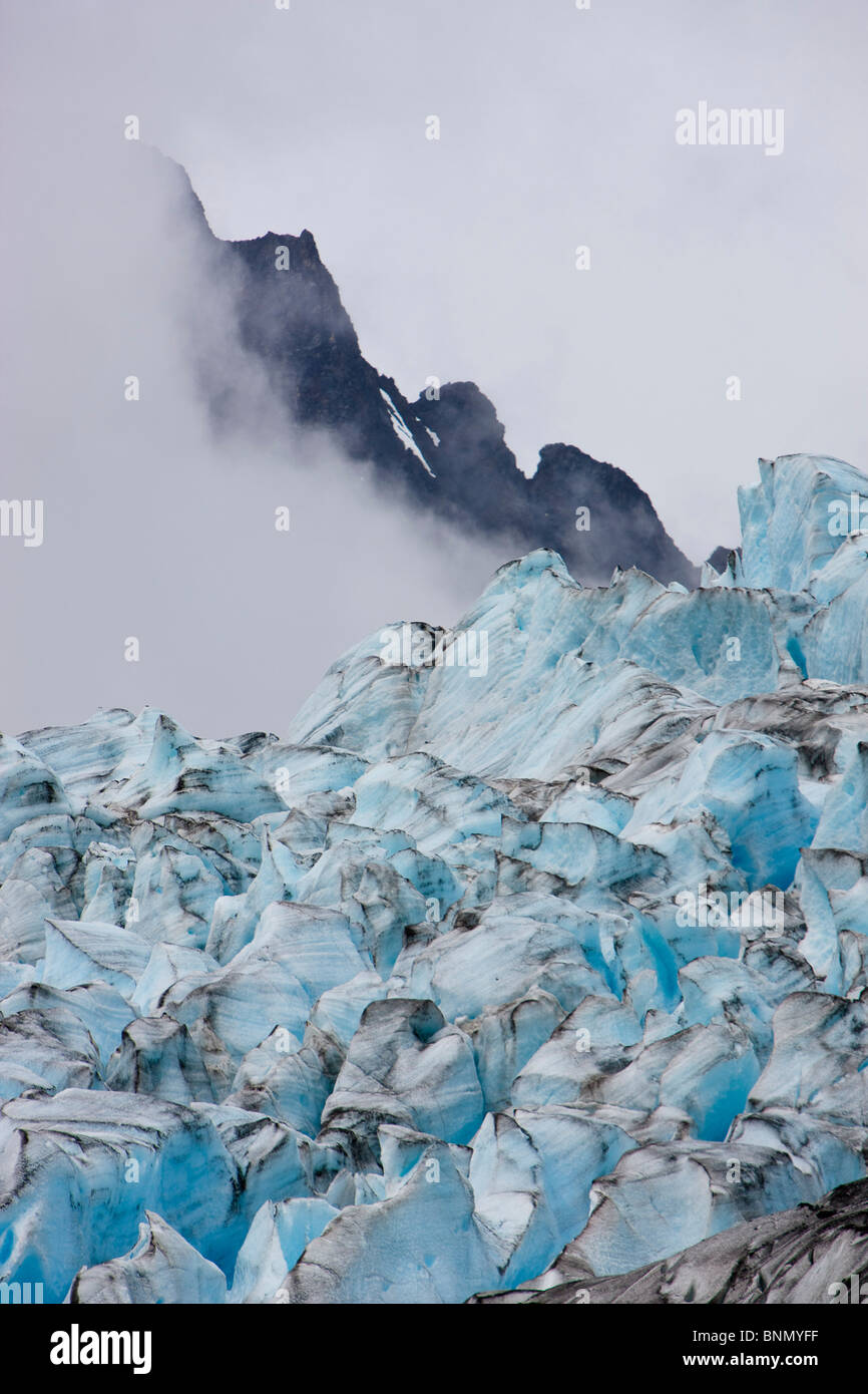 Fog settles over Shoup Glacier, Shoup Bay State Marine Park, Alaska ...