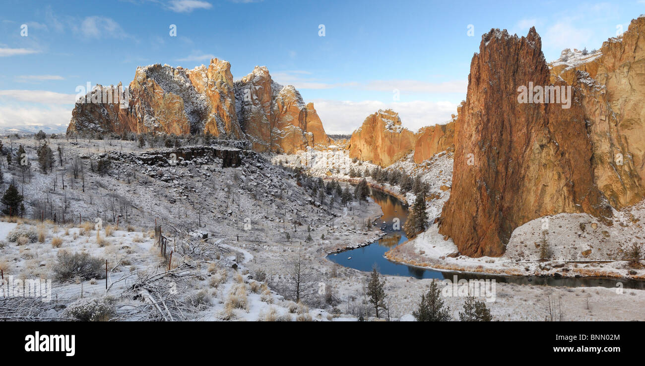 Crooked River Smith Rock State Park fresh snow winter Terrebonne ...