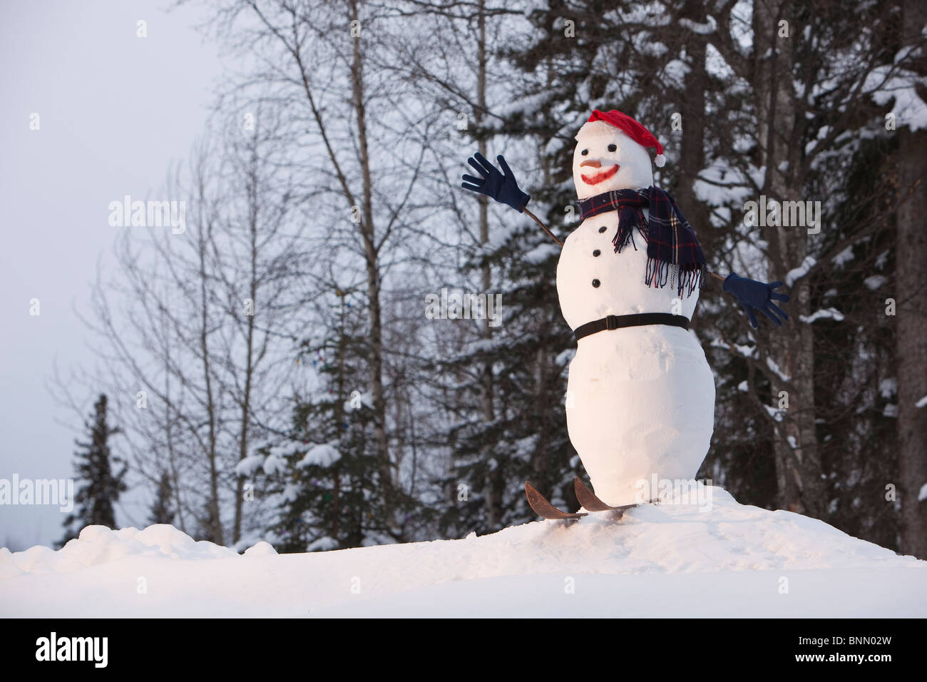 Snowman with gloves hi-res stock photography and images - Alamy