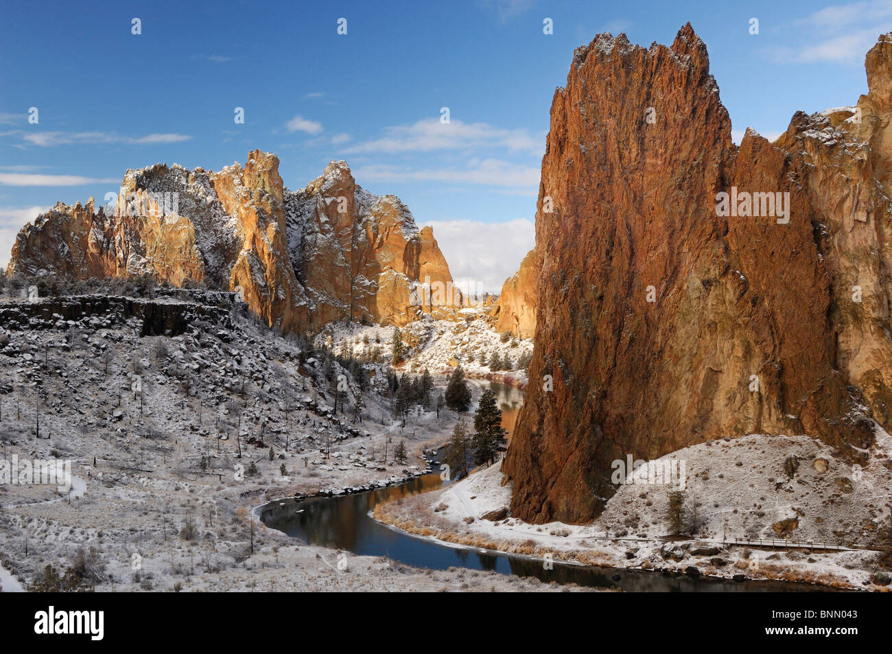 Crooked River Smith Rock State Park fresh snow winter Terrebonne ...