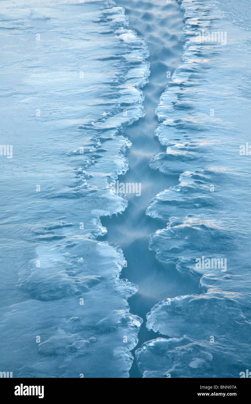Patrially frozen water channel on the Knik River, Alaska, Fall Stock ...