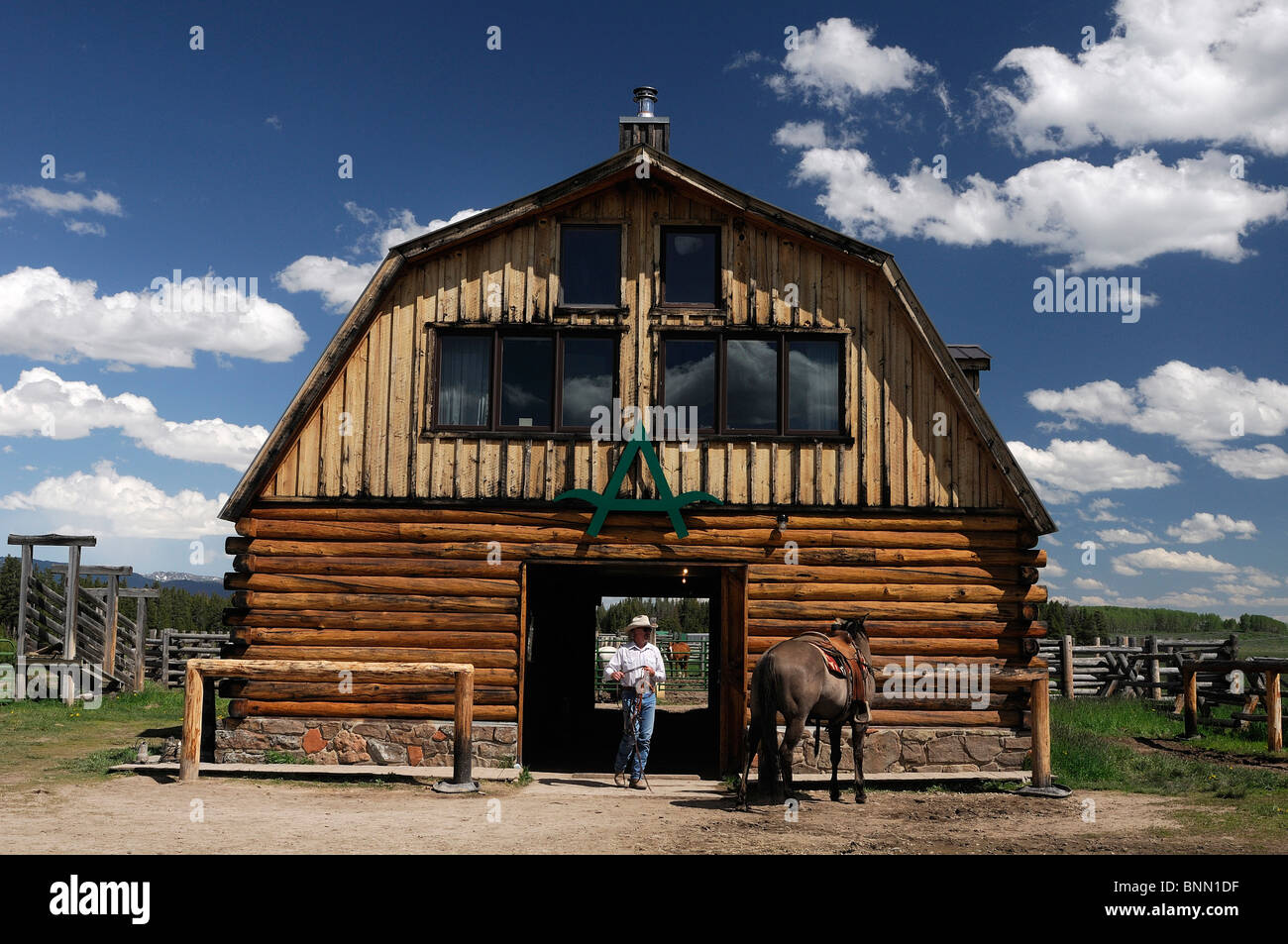 Cowboy Horseback riding Flying A Ranch Guest Ranch Bondurant Wyoming ...