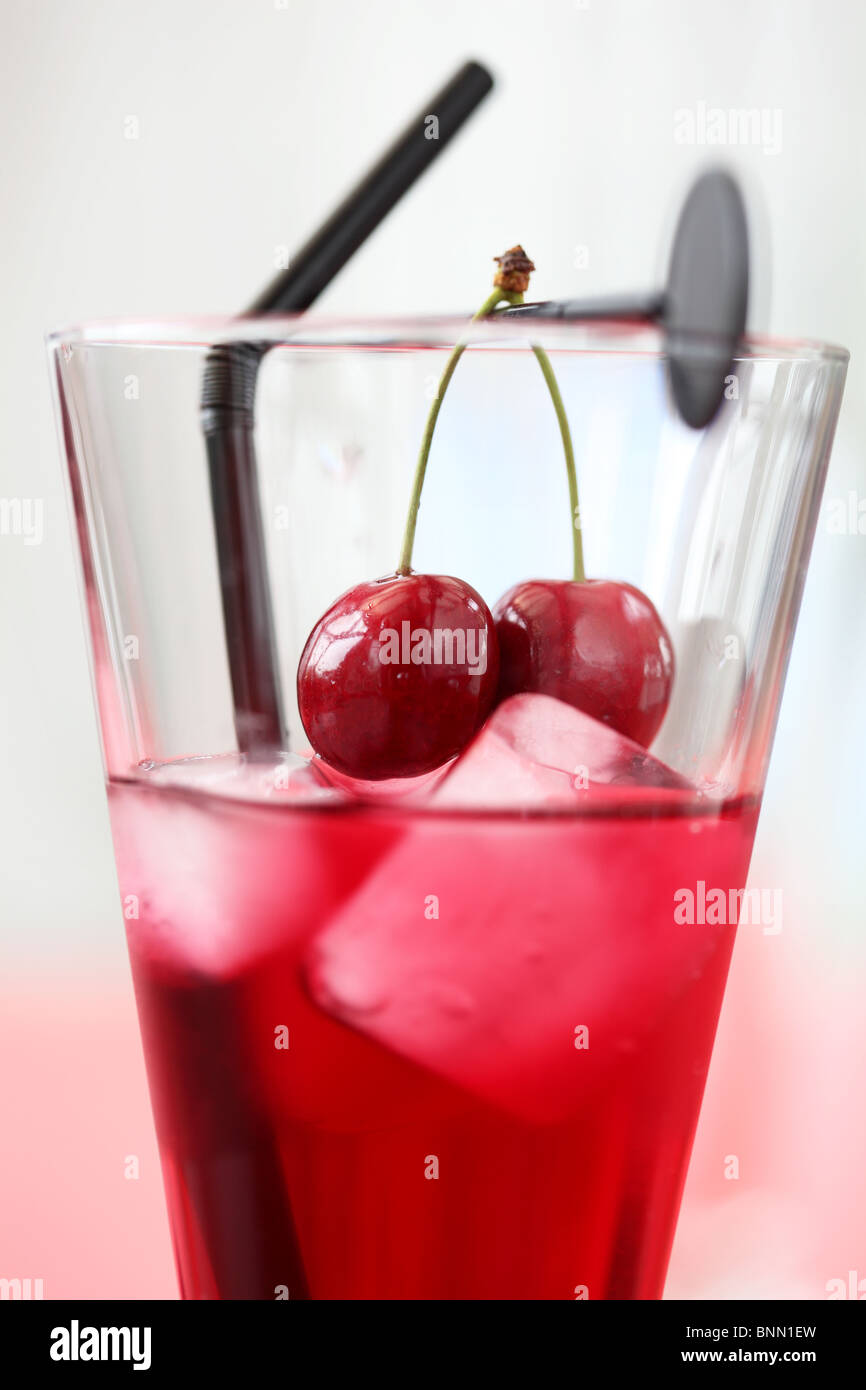 Cherry juice cocktail Stock Photo - Alamy