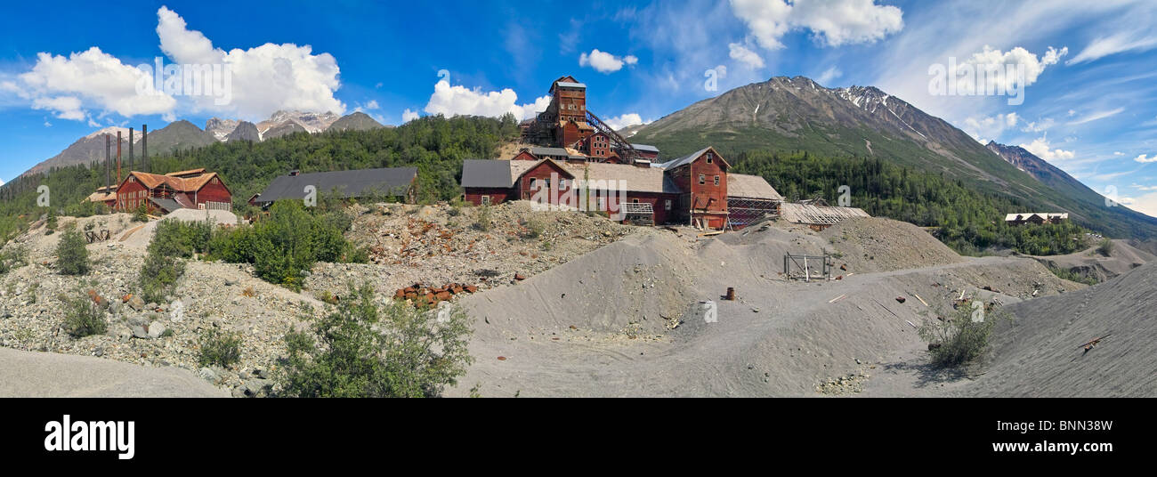 Panoramic view of Kennecott Copper Mine including the mill building and ...