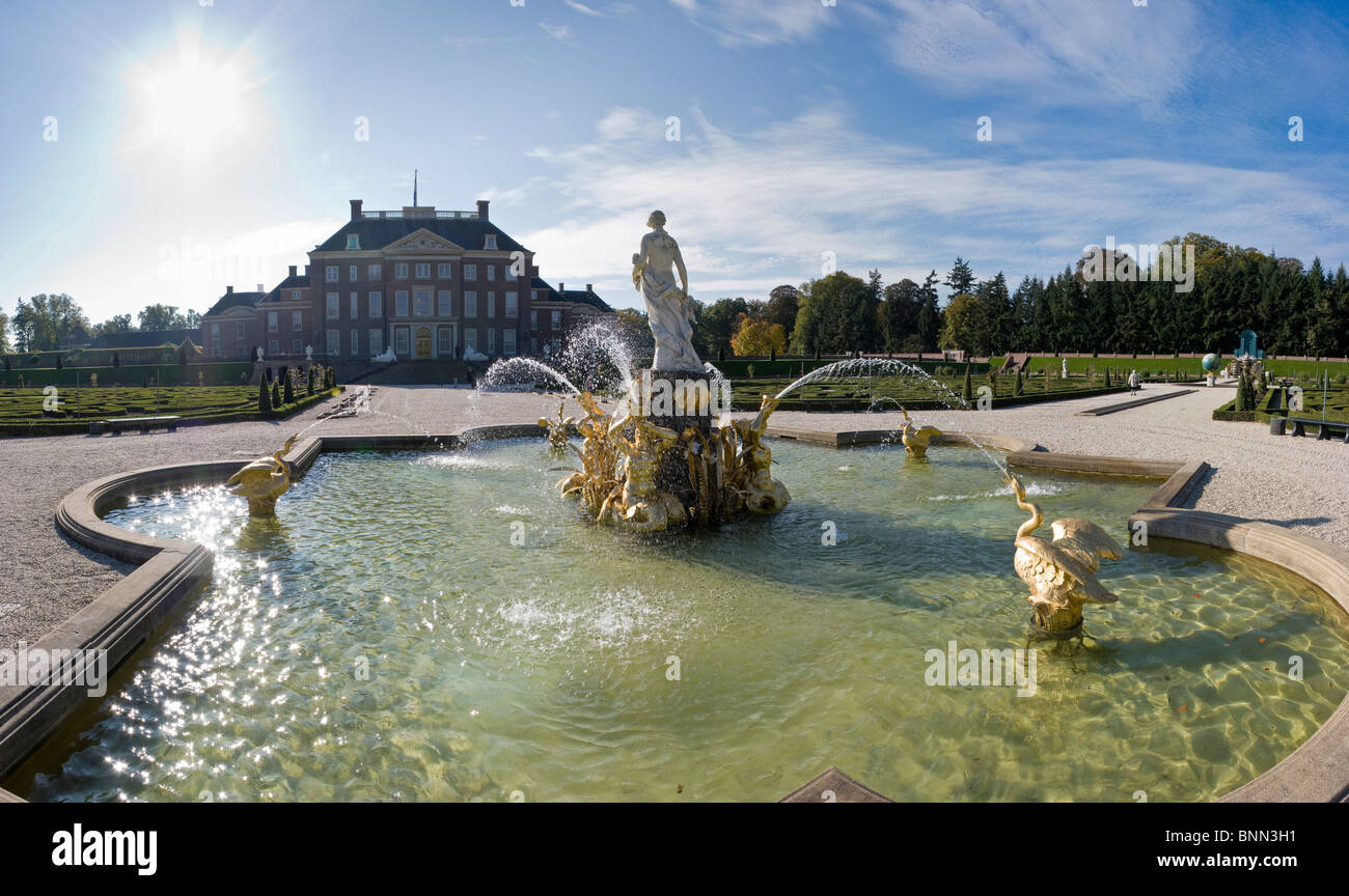 Netherlands Holland Gelderland Apeldoorn Castle Water Autumn fountain ...