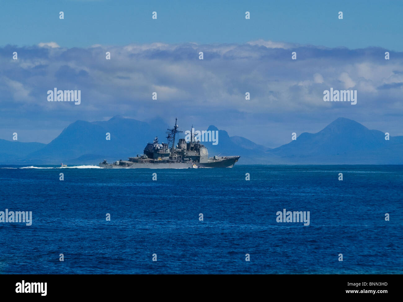 USS Normandy during a naval exercise off the west coast of Scotland ...