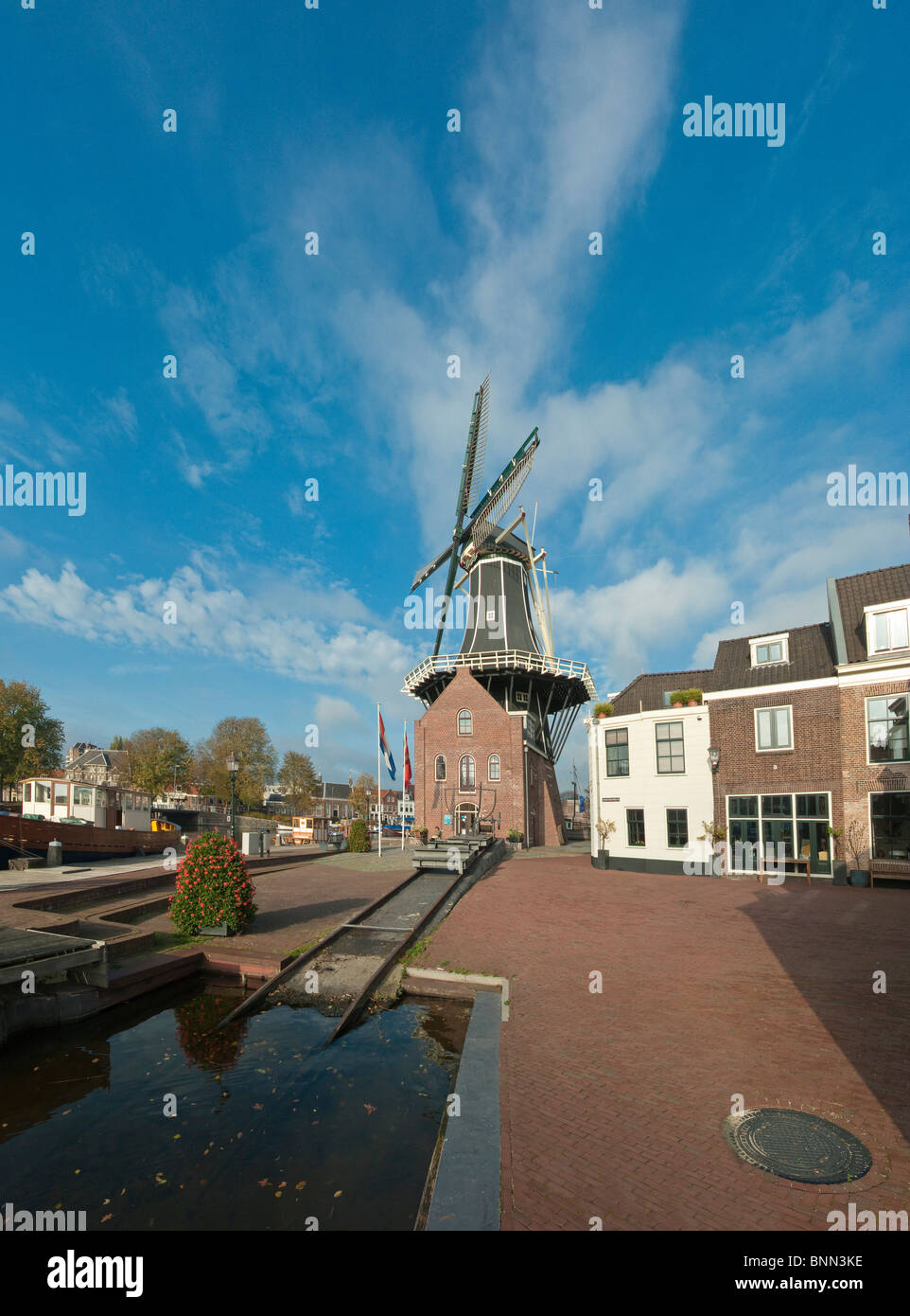 Netherlands Holland Noord-Holland Haarlem Windmill Autumn Windmill De ...