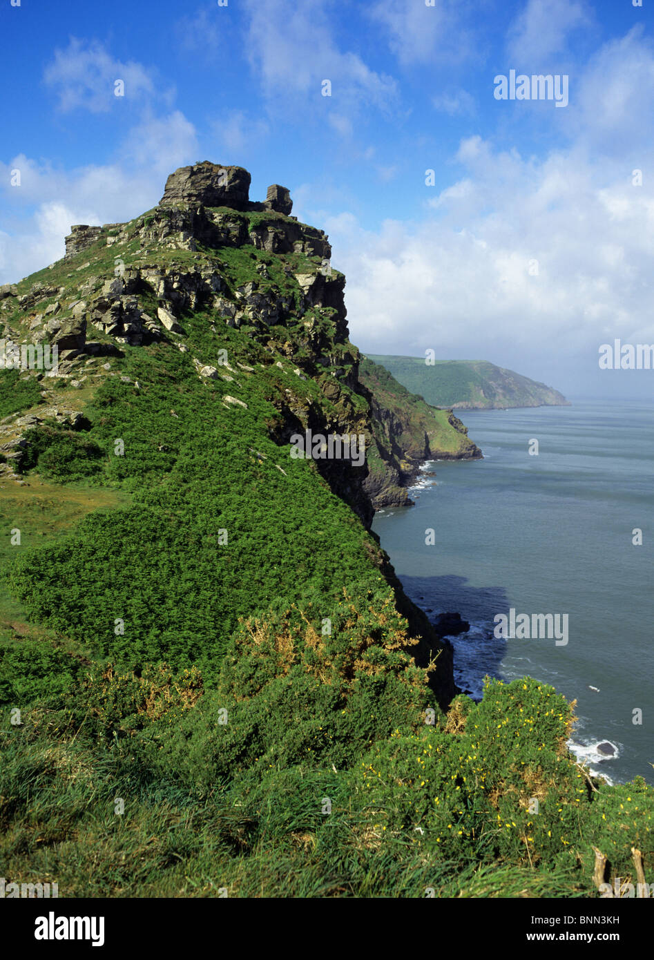 North Devon coastline viewed from the Valley of Rocks near Lynton Stock ...