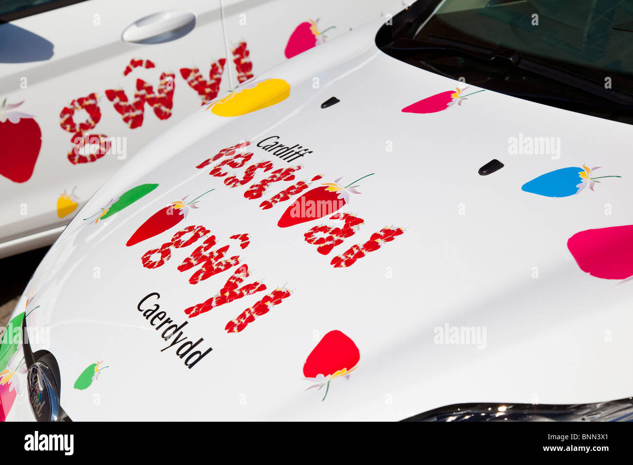 Ford Fiesta from Fordthorne, advertising the Cardiff Festival. Seen ...