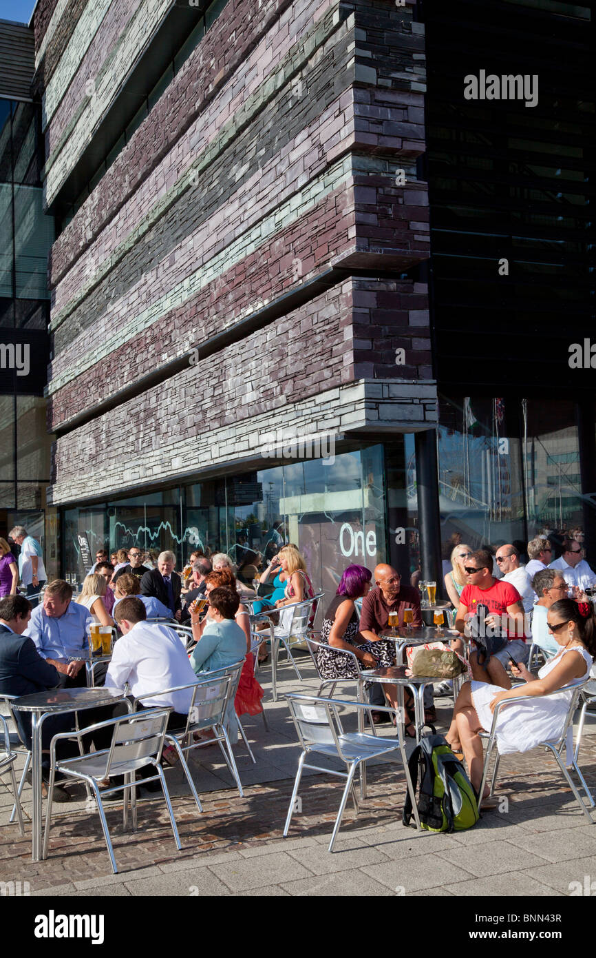Customers dining and drinking in front of One Café Bar during the 2010 ...
