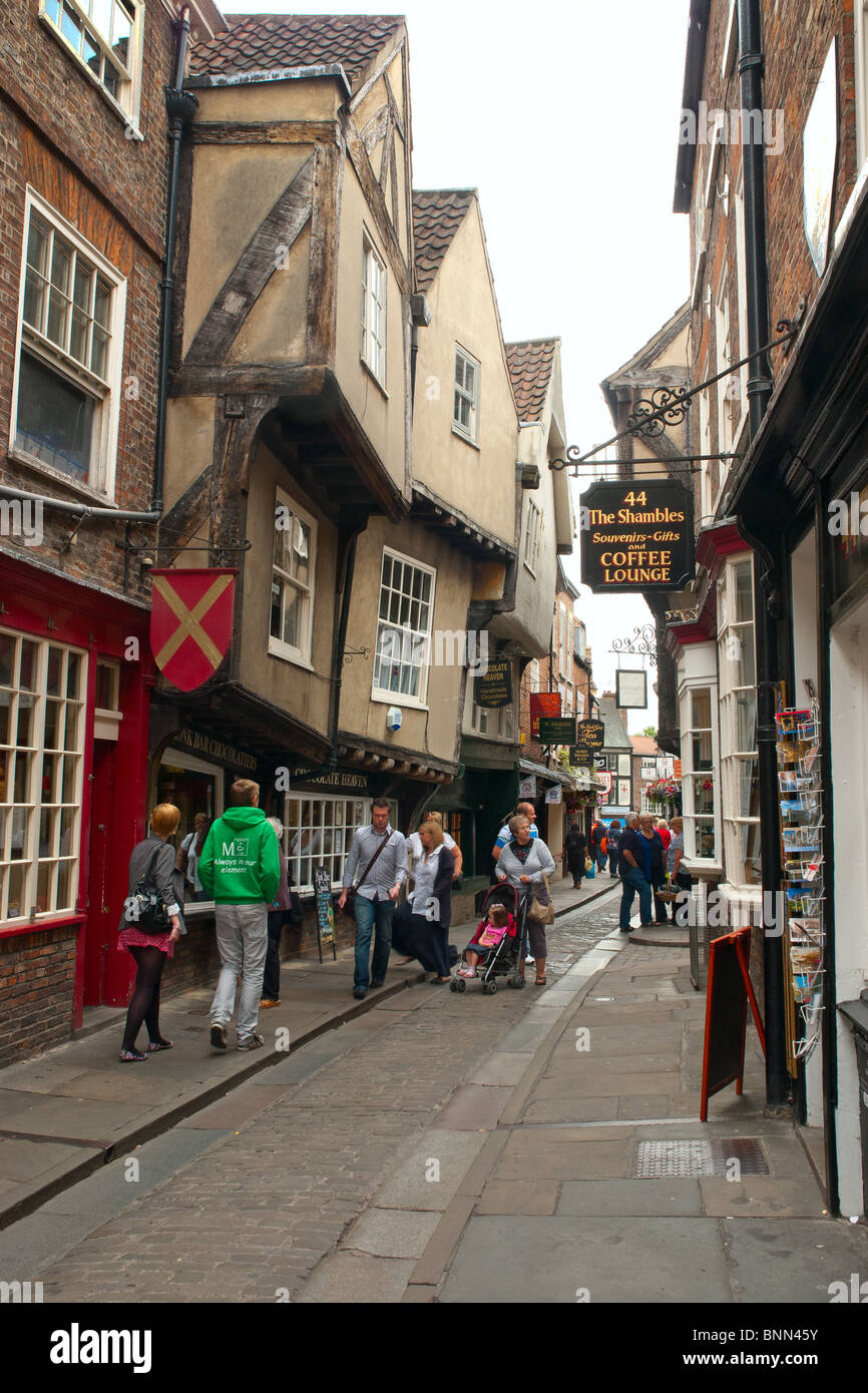 The Shambles, a famous medieval street in York, Yorkshire Stock Photo ...
