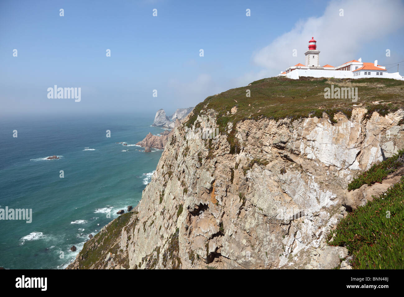 Cabo da Roca Lighthouse at the Atlantic Coast in Portugal Stock Photo ...