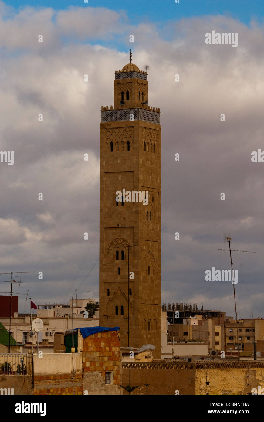 Minaret, Mosque of the Municipality, Oujda, Oriental region, Morocco ...