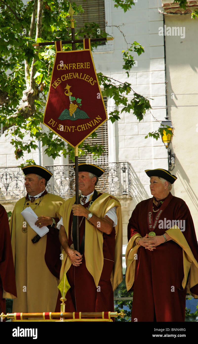 Wine Chevaliers at the AOC Saint Chinian Wine Festival in the Languedoc ...